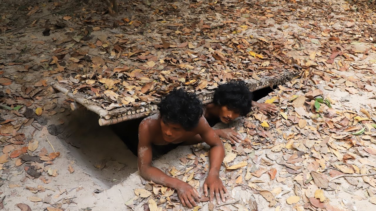 Build A 100% Secret Hidden Underground House By Primitive Skills ...