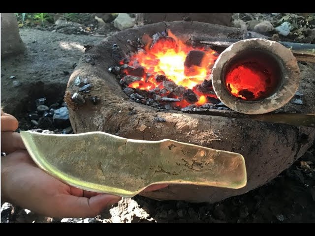 Primitive Technology: Building furnace and casting knife copper ...