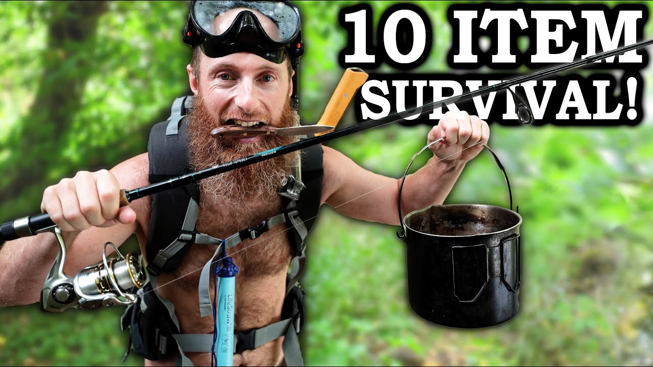 10-Item Survival Challenge (Tough DAY 3) - Eating Whatever We Can Find ...
